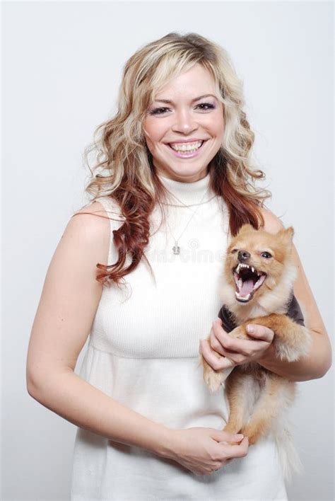 Girl And Her Pet Stock Image Image Of Person Attractive 4004373