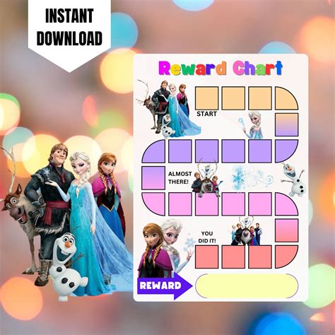 Frozen Reward Chart Printable Frozen Behavior Chart Digital Elsa Reward Chore Chart Daily