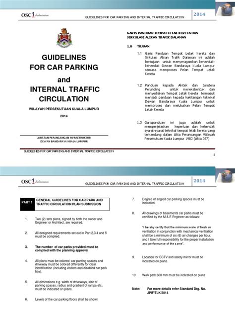Dbkl Jpif Guidelines For Car Parking And Internal Traffic Circ 2014 Pdf