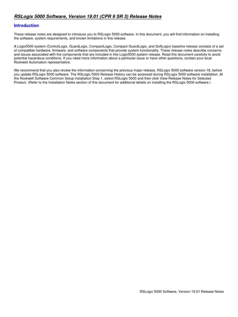 Rslogix 5000 Version 19 01 Release Notes Pdf Microsoft Windows Windows 7