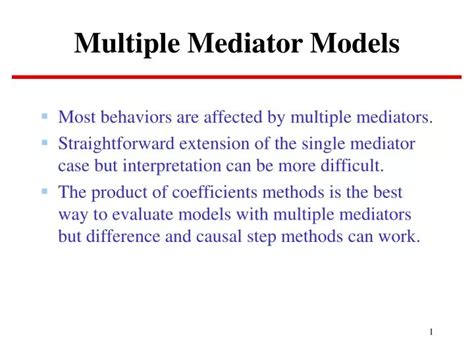 ppt multiple mediator models powerpoint presentation free download