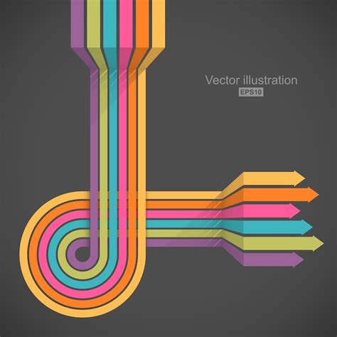 Premium Vector Colorful Lines With Arrows