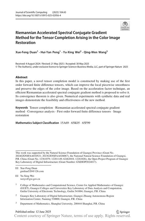 Riemannian Accelerated Spectral Conjugate Gradient Method For The Tensor Completion Arising In