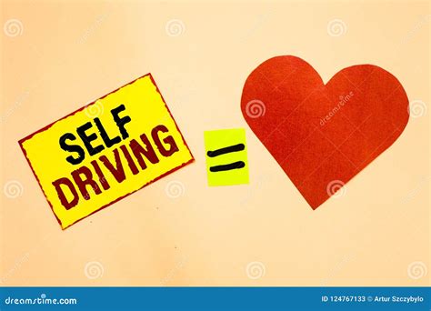 Handwriting Text Writing Self Driving Concept Meaning Autonomous Vehicle Ability To Navigate