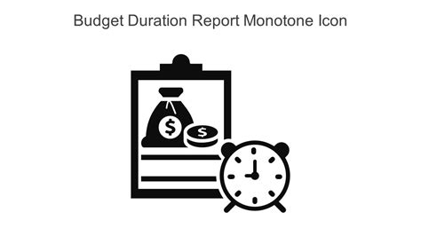 Budget Duration Report Monotone Icon In Powerpoint Pptx Png And
