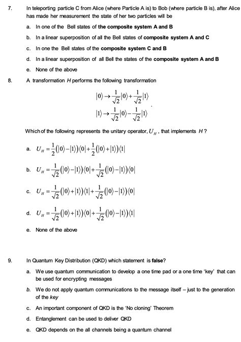 Solved In Teleporting Particle C From Alice Where Particle Chegg Com