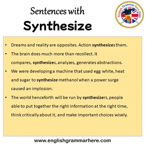 Sentences With Synthesize Synthesize In A Sentence In English Sentences For Synthesize
