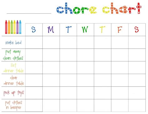 Sticker Chore Chart Printable Free Printable Charts