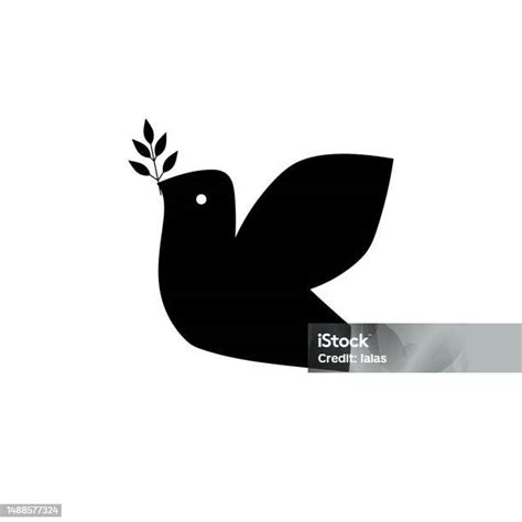 날아다니는 비둘기 벡터 실루엣 아이콘입니다 비둘기 사랑과 평화의 상징 검은 모양은 비둘기와 비둘기 실루엣 그림을 형성합니다 개념에 대한 스톡 벡터 아트 및 기타 이미지