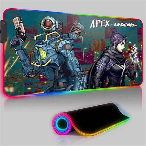 컴퓨터 사무실 Led 마우스 패드 Rgb Apexlegends 키보드 마우스 패드 게이머 패드 Pc 액세서리 고무 게임용 노트북 게임용 데스크 매트 기가팩토리