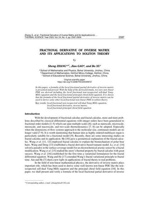 Pdf Fractional Derivative Of Inverse Matrix And Its Applications To Soliton Theory