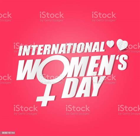 현대 국제 여성의 날 텍스트 분홍색 배경 배너 포스터 벡터 일러스트 레이 션에 대 한 서식 파일에 디자인 International Womens Day에 대한 스톡 벡터 아트