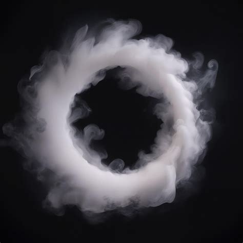 Premium Photo Circle Shaped Smoke Ring On A Black Background Abstract