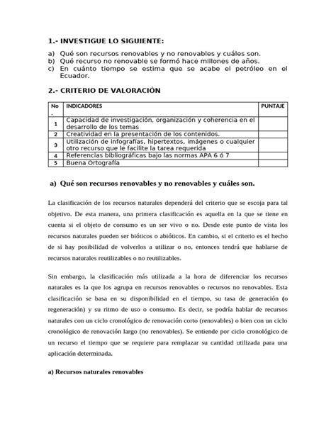 Qué Son Recursos Renovables Y No Renovables Y Cuáles Son Pdf