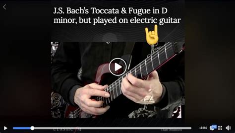 Bachs Toccata And Fugue In D Minor Played On Electric Guitar Guitar