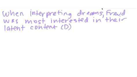 SOLVED Explain The Significance Of Dream Analysis For Freud Why Did He