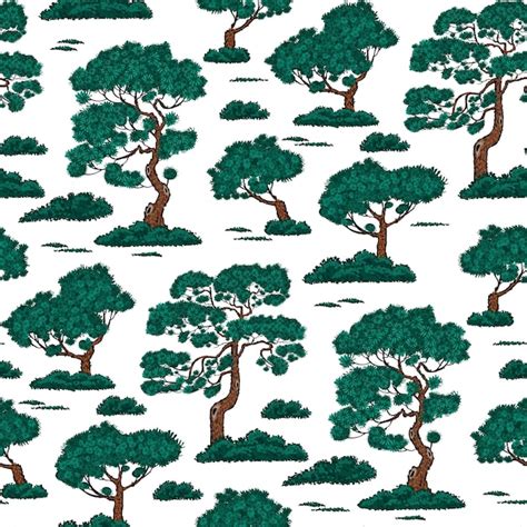 Premium Vector Seamless Pattern With Pine Tree