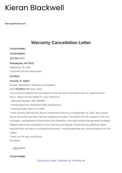 Free Cancellation Letter Templates Editable And Printable