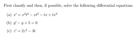 solved first classify and then if possible solve the