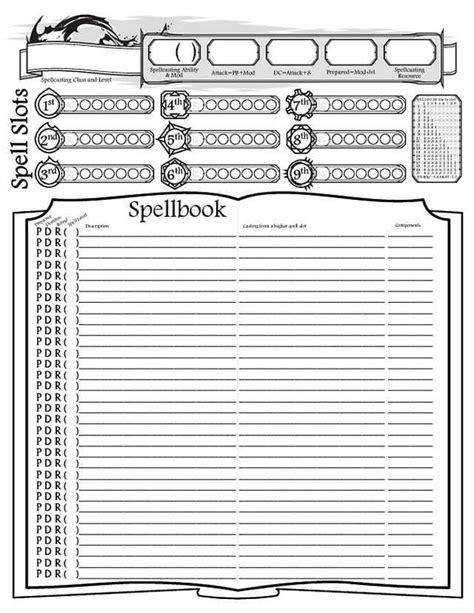 Dnd Spell List Printable