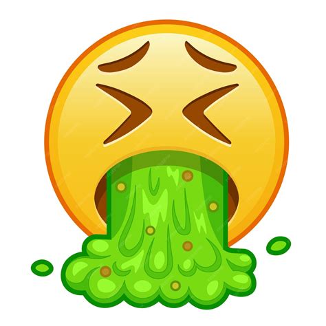 Premium Vector Face Vomiting Large Size Of Yellow Emoji Smile