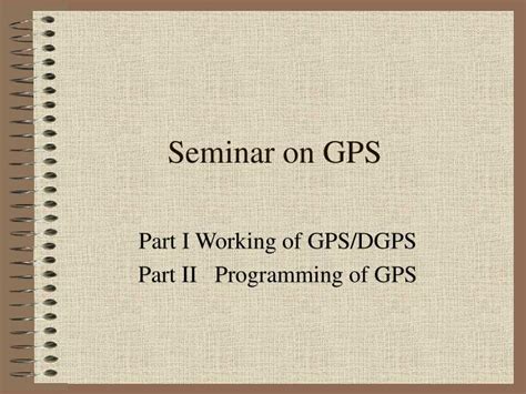 PPT Seminar On GPS PowerPoint Presentation Free Download ID 226679