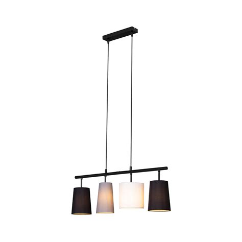Shades Pendant Light With Four Textile Shades Uk
