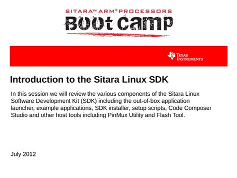 Introduction To The Linux Sdk Ti Training Texas Instruments