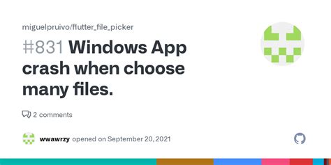 Windows App Crash When Choose Many Files · Issue 831 · Miguelpruivoflutterfilepicker · Github