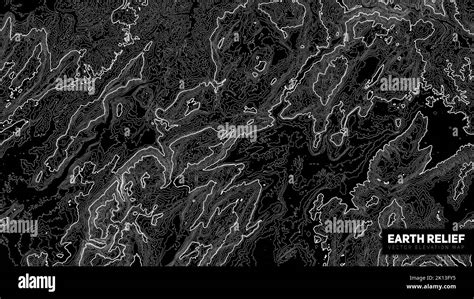 Vector Abstract Earth Relief Map Generated Conceptual Elevation Map