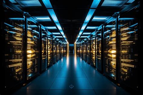 premium photo symmetrical composition of servers and storage arrays