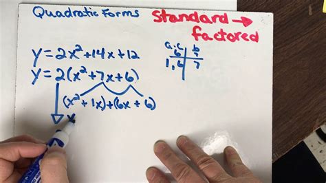 Quadratic Forms Standard To Factored Youtube