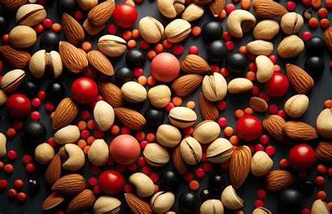 Premium Photo Pile Of Nuts On Dark Background