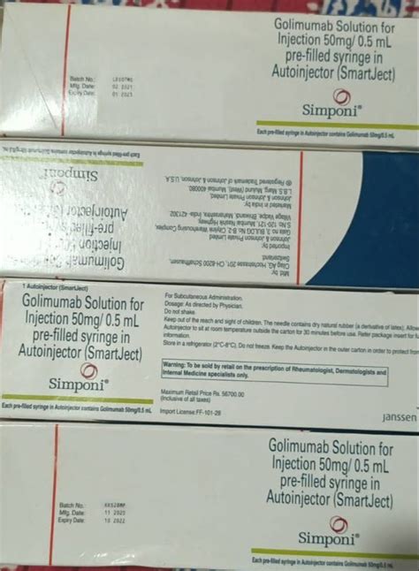 Simponi Golimumab Injection For Commercial Pfs At ₹ 46000box In