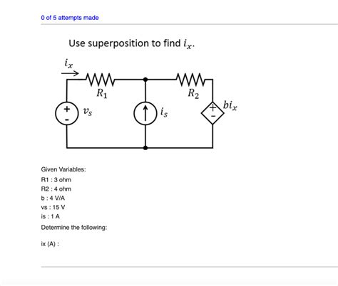 solved use superposition to find ix given variables r1 3