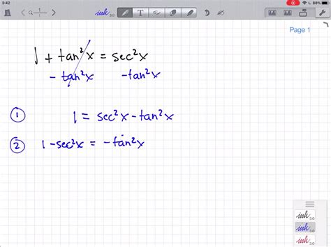 Solvedgiven The Pythagorean Identity Tan2 X1sec2 X Write Two