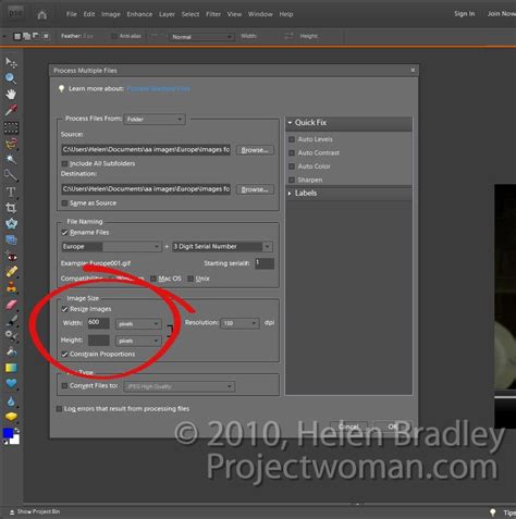 batch processing in photoshop elements