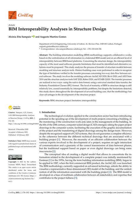 Pdf Bim Interoperability Analyses In Structure Design