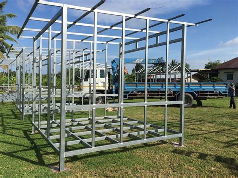 โครงสร้างเหล็ก บ้านน็อคดาวน์ แบบ 3 ขนาด 3x3 เมตร หลังคาทรง Modern