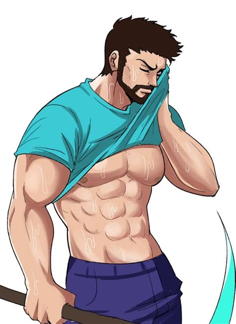 Muscled Minecraft Steve Sweatin Hombres De Fantasía Cómics De Minecraft Figuras Egipcias