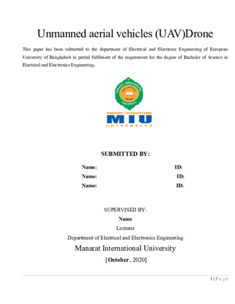 Doc Unmanned Aerial Vehicles Uavdrone