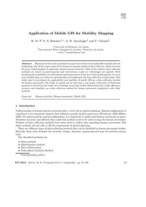 PDF Application Of Mobile GIS For Mobility Mapping
