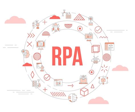 Premium Vector Rpa Robotic Process Automation Concept With Icon Set
