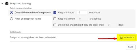 Configuring The Snapshot Strategy Option Documentation