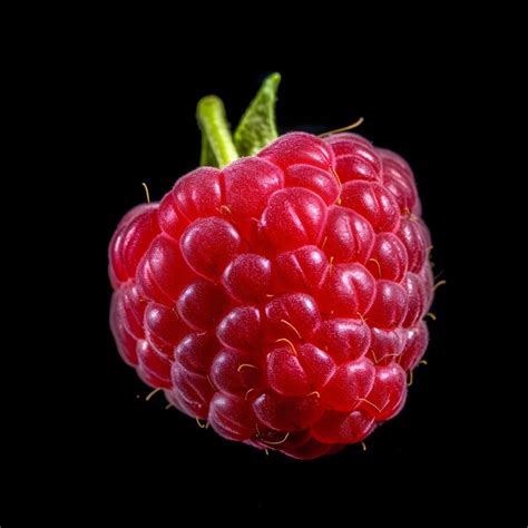 Premium Ai Image A Raspberry With A Green Stem And A Red Cap