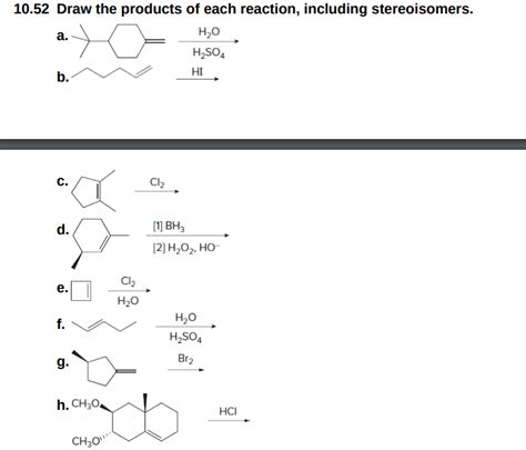 Solved Alkene Reactions Practice Problems 1049 Draw The