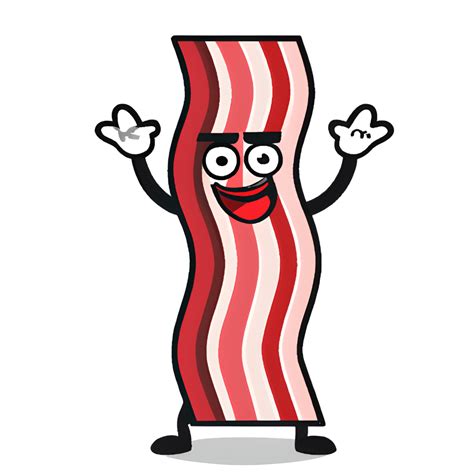 Bacon Slice Cartoon Character · Creative Fabrica