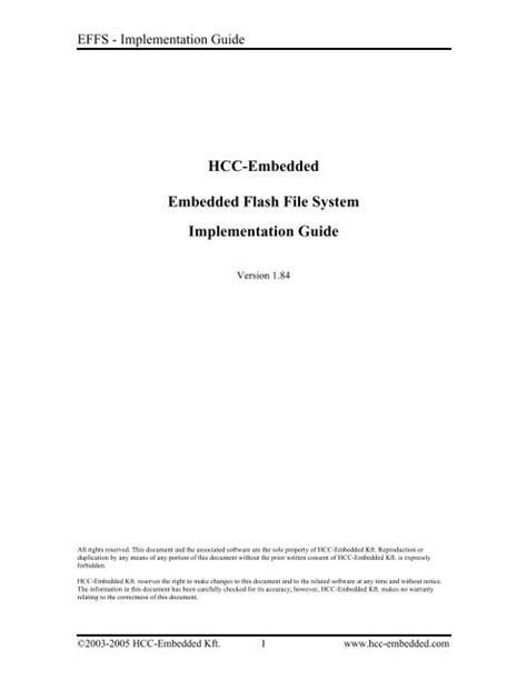 Hcc Embedded Embedded Flash File System Implementation Guide