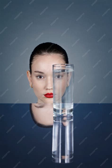 아름 다운 여자와 조각 초상화 개념 무료 사진