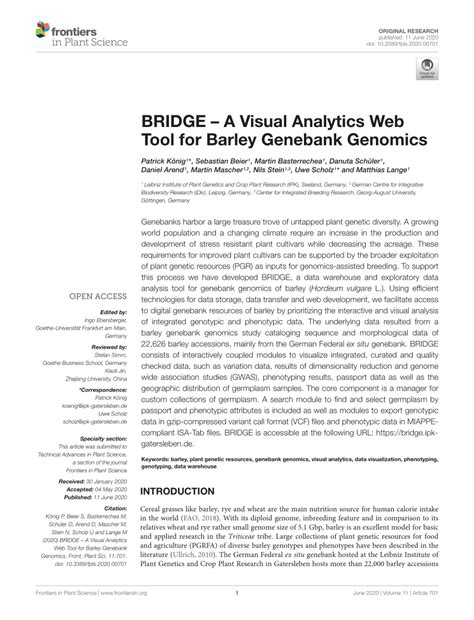 pdf bridge a visual analytics web tool for barley genebank genomics